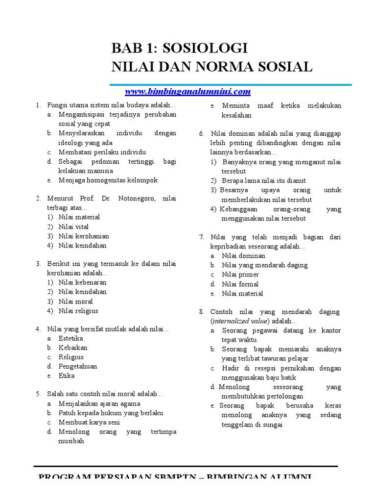 Ciri dan Fungsi Norma Hukum Sosial | PDF