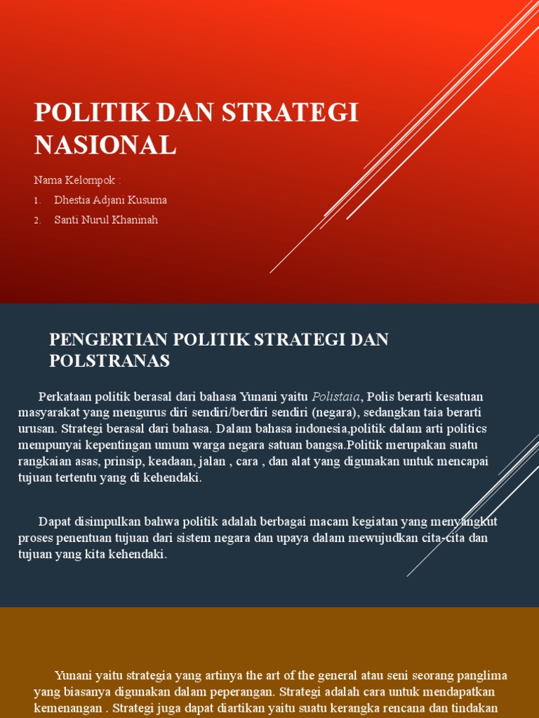 Politik Dan Strategi Nasional | PDF