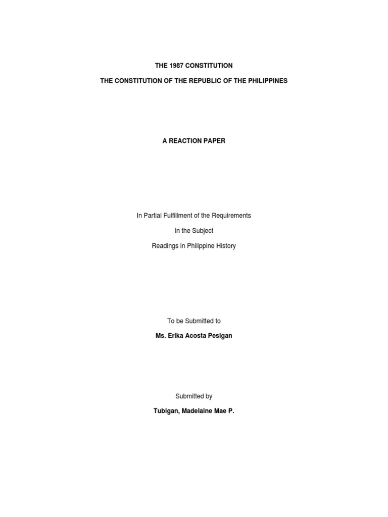 1987 Philippine Constitution Analysis | PDF | Constitution | Public Law