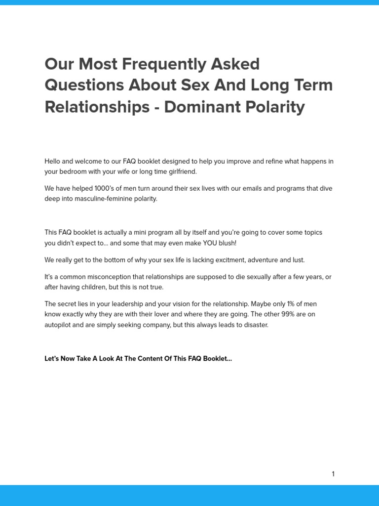 Faq Booklet Download Free Pdf Undergarment Anal Sex