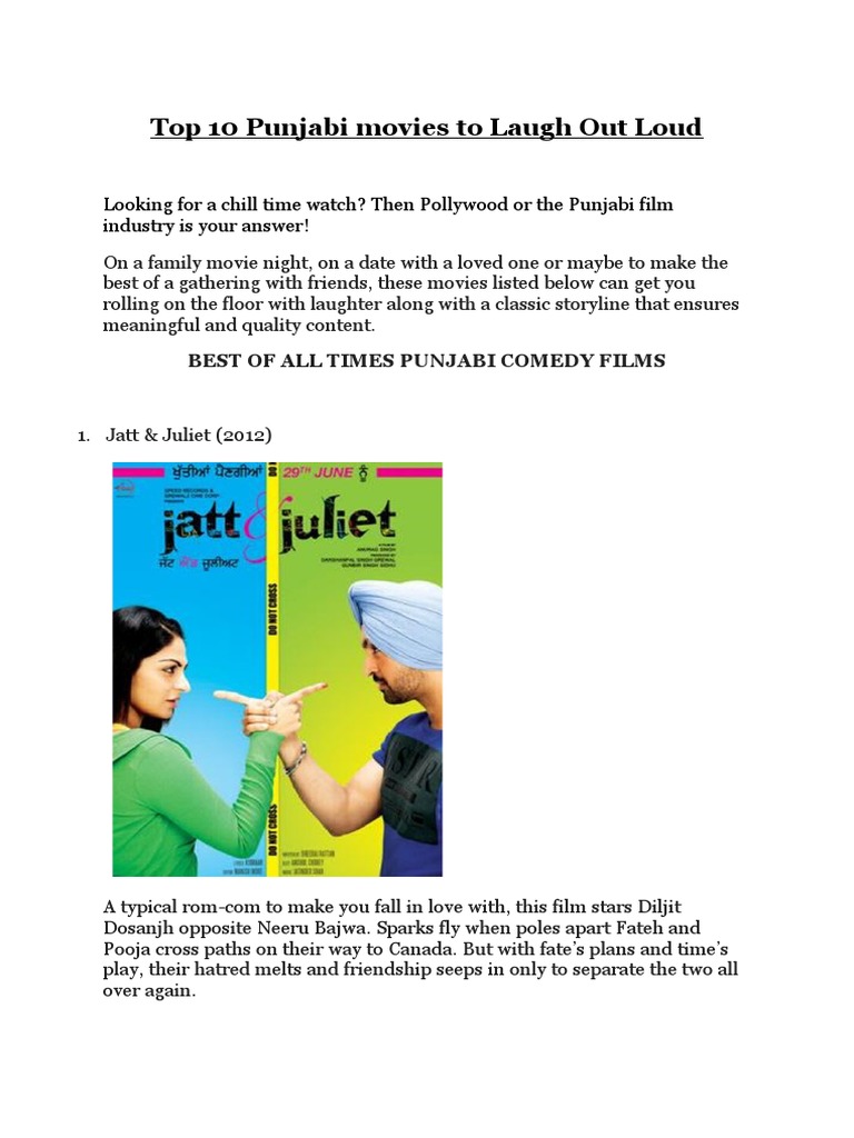 Top 10 Punjabi Movies To Laugh Out Loud PDF Cinema Of India Punjab