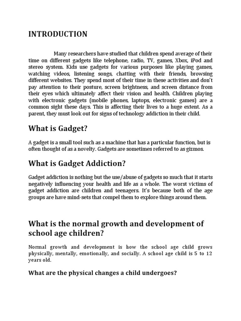 Impact of Gadget Use on Children's Health | PDF | Attention Deficit ...