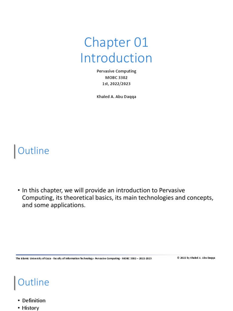 01 - Introduction To Pervasive Computing | PDF | Computing | Human–Computer Interaction