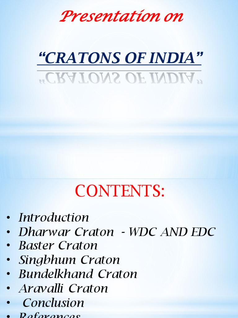 Cratons of India | PDF | Structure Of The Earth | Earth Sciences