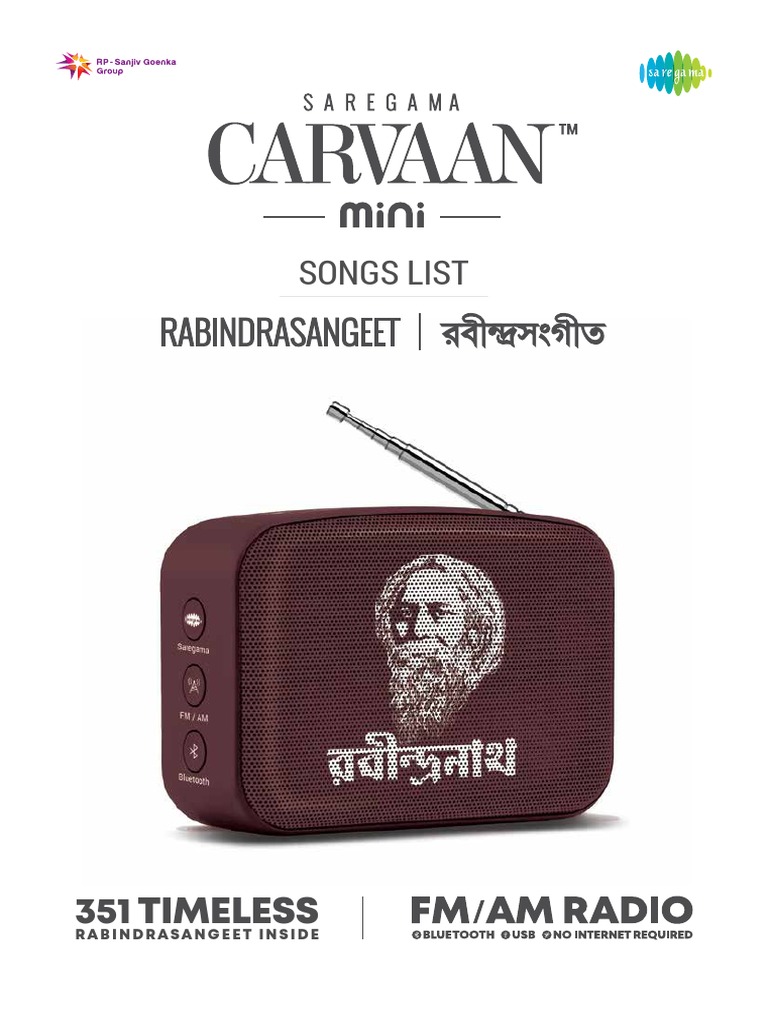 Saregama Carvaan Mini RabindraSangeet Songlist 1.1 | PDF | Bengal ...