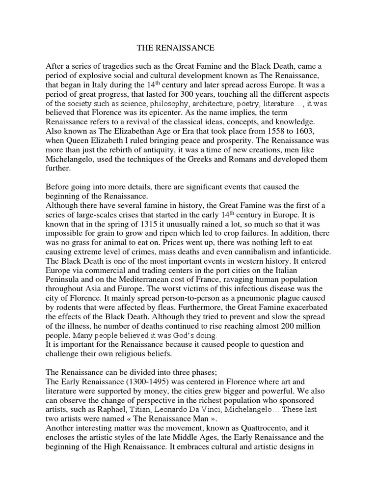 History Assessment Final | PDF | Humanism | Renaissance