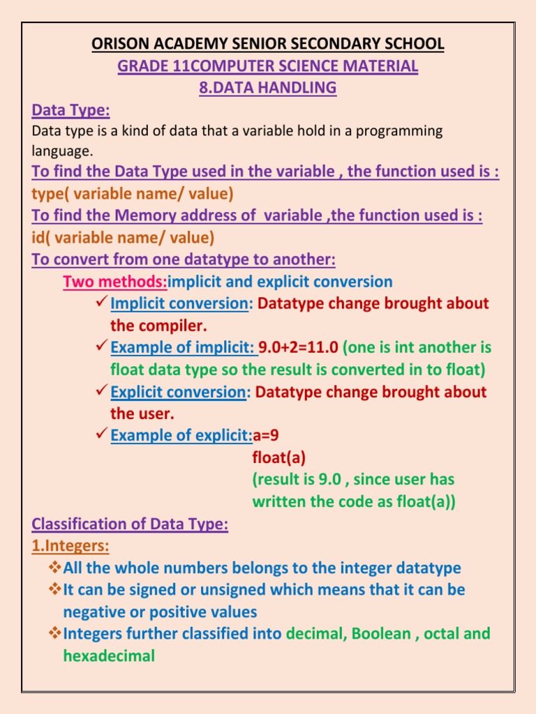 Classification of Datatype and Mutability, Immutability | PDF | Data ... Classification of Datatype and Mutability, Immutability | PDF | Data ...