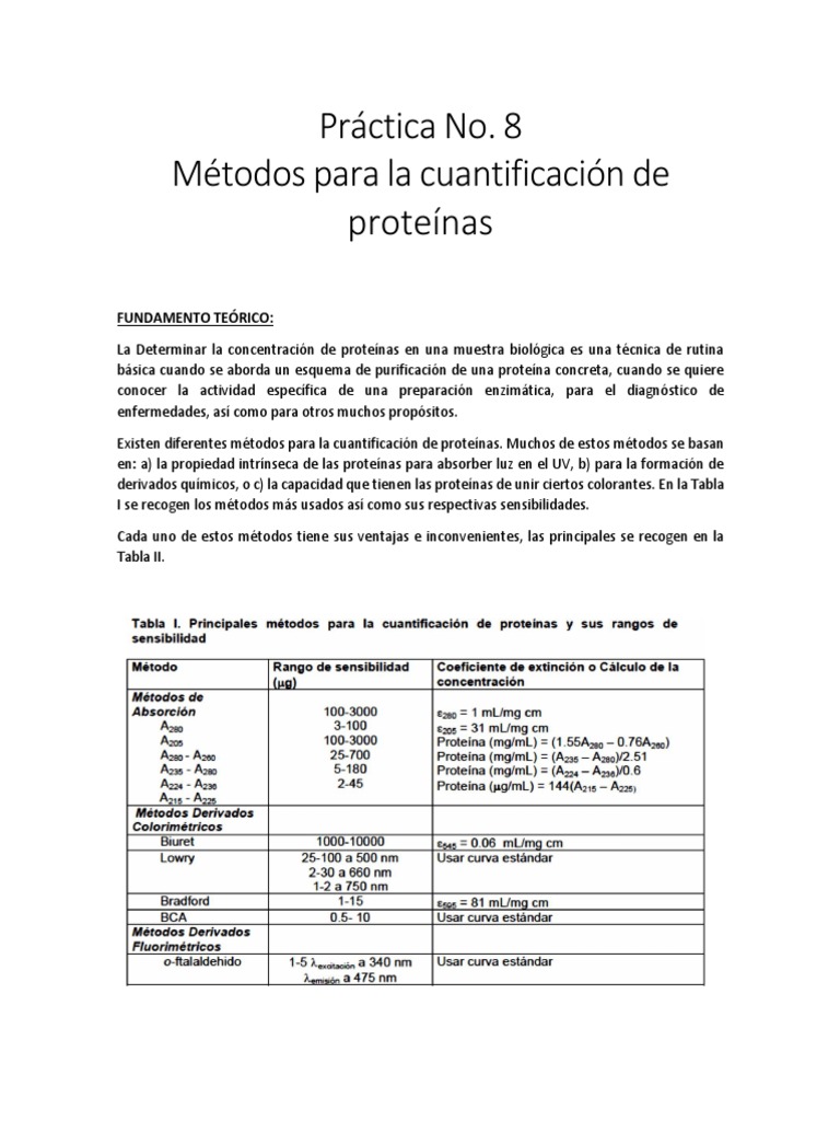 Práctica No 8A 2022B... | PDF | Proteínas | Concentración