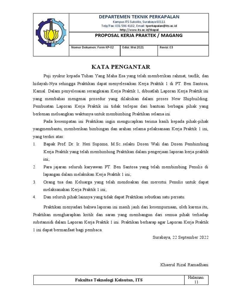 Laporan Kerja Praktek PT. Ben Santosa | PDF
