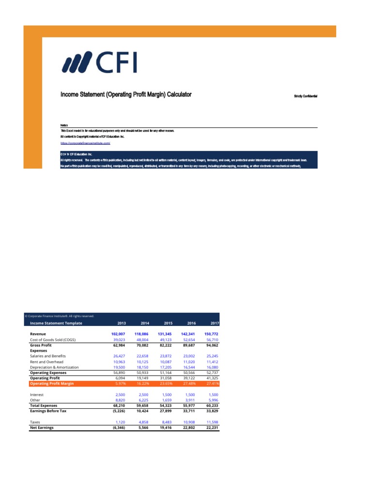Income Statement Operating Profit Margin Calculator | PDF Income Statement Operating Profit Margin Calculator | PDF