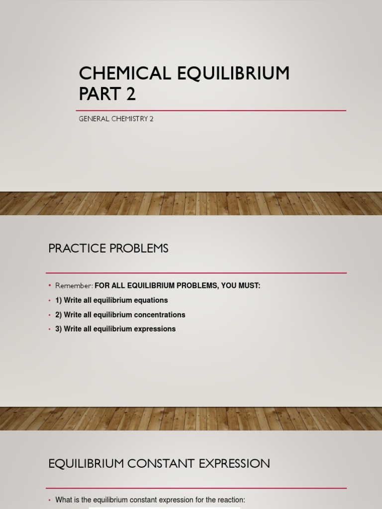 Chemical Equilibrium 2021 Practice Sets | PDF | Mole (Unit) | Physical Quantities