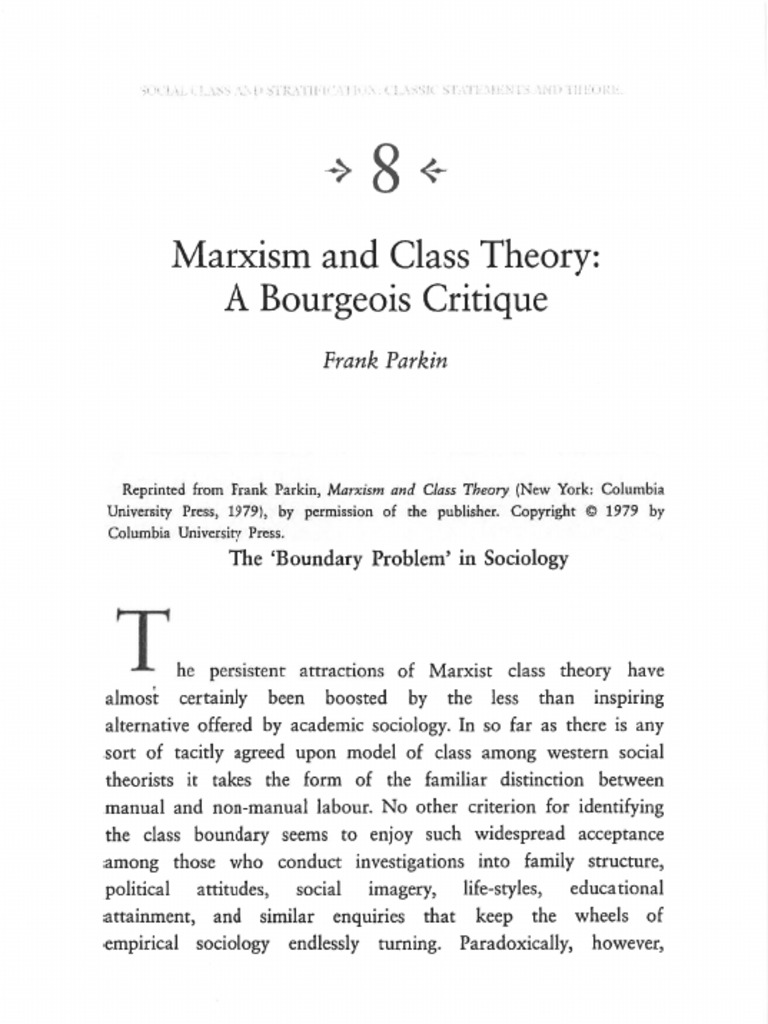 Marxism and Class Theory | PDF