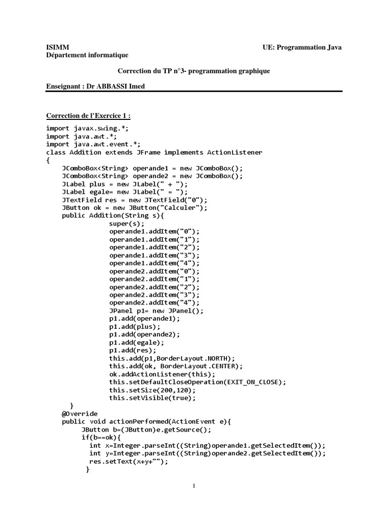Série 3- Correction | PDF | Graphical User Interfaces | System Software