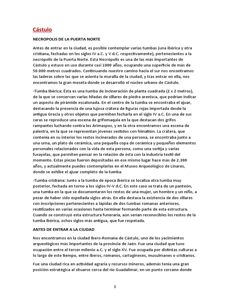 Recorrido Cástulo | PDF | Afrodita | Cartago