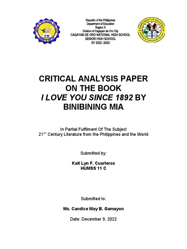 Kaitlyn's Critical Paper | PDF | Romance Novels