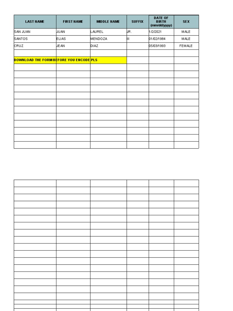 Crec Masterlist Format v3 | PDF