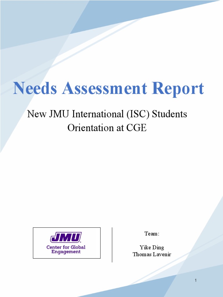 Jmu Orientation Report | PDF | Needs Assessment | Swot Analysis