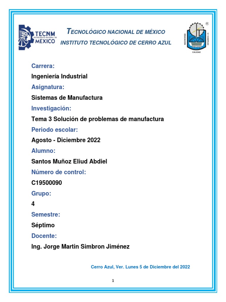 Tema 3 Solución de Problemas de Manufactura | PDF | Six Sigma | Lean Manufacturing