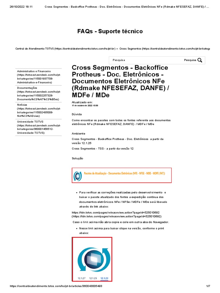 Cross Segmentos - Backoffice Protheus - Doc. Eletrônicos - Documentos Eletrônicos Nfe (Rdmake ...
