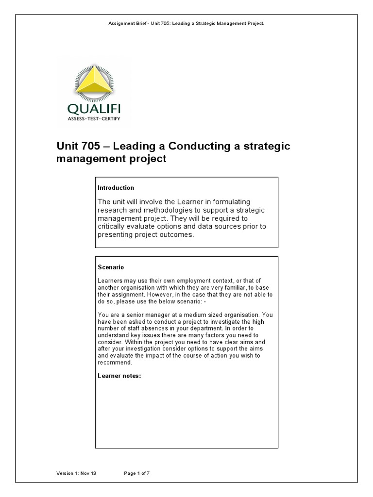 Strategic Management Project Guidelines | PDF | Data | Evaluation
