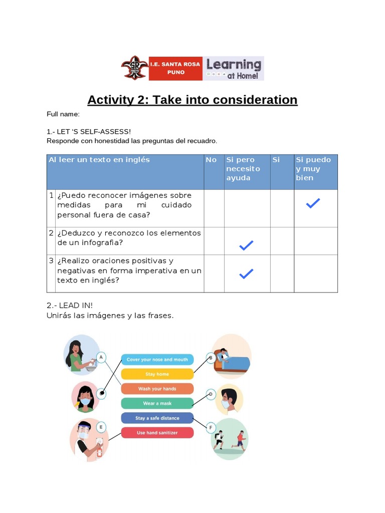 Activity 2: Take Into Consideration | PDF