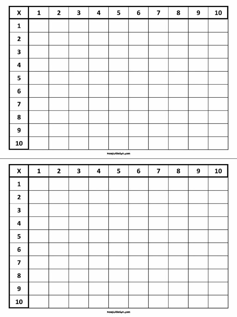 0258 Tabuada Multiplicacao Quadro Completar - 2 | PDF