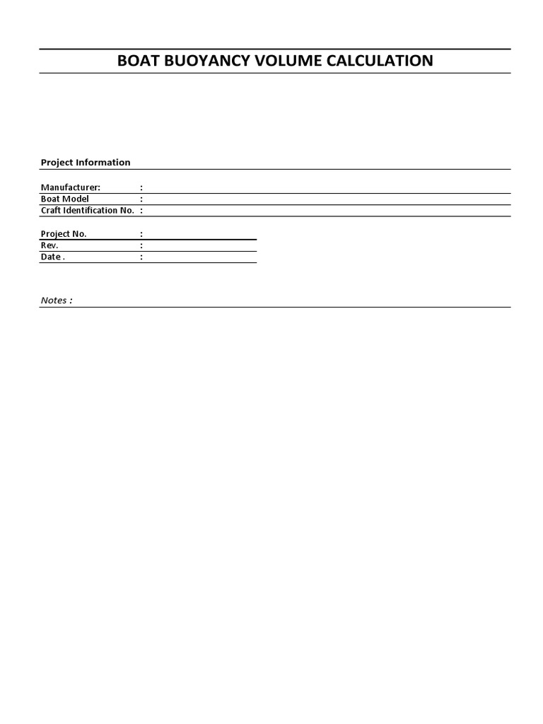 Boat Buoyancy Vol. Calculation | PDF