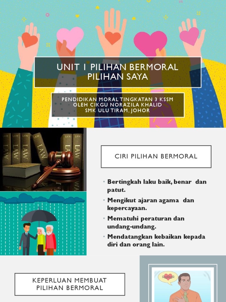 PM T3 KSSM Unit 1 Pilihan Bermoral Pilihan Saya Zila Khalid | PDF | Pengembangan Diri ...