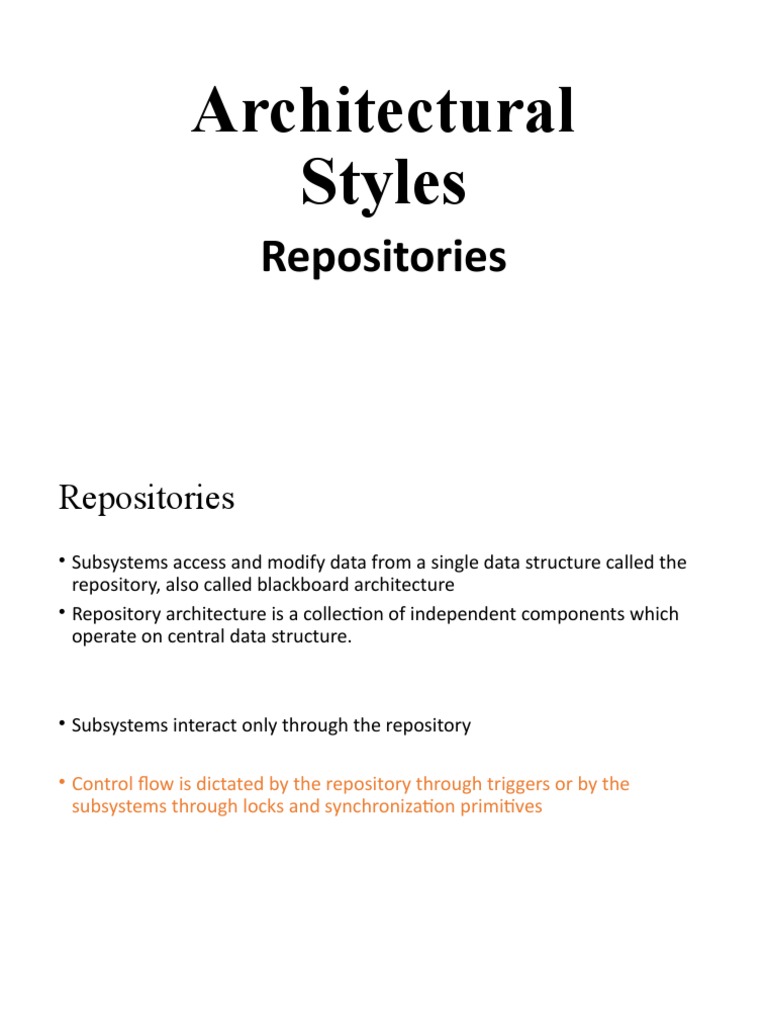 Architectural Styles Repositories | PDF | System | Databases