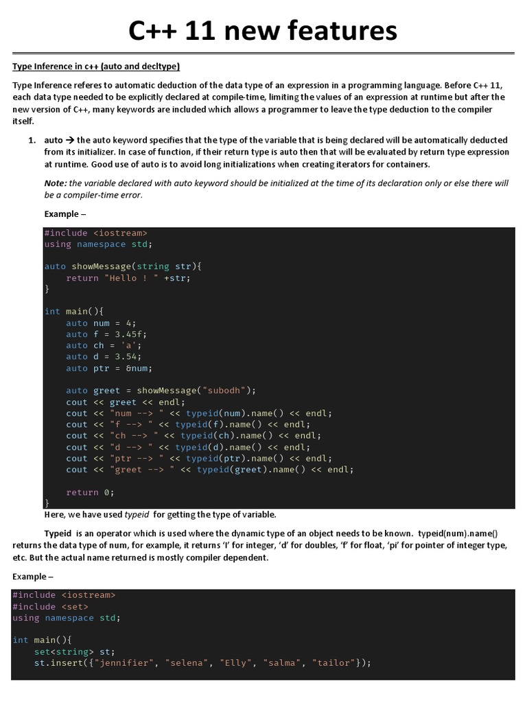 c++11 New Features | PDF | Anonymous Function | C++