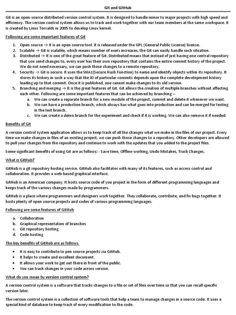 Git and GitHub | PDF | Version Control | Software Repository Git and GitHub | PDF | Version Control | Software Repository