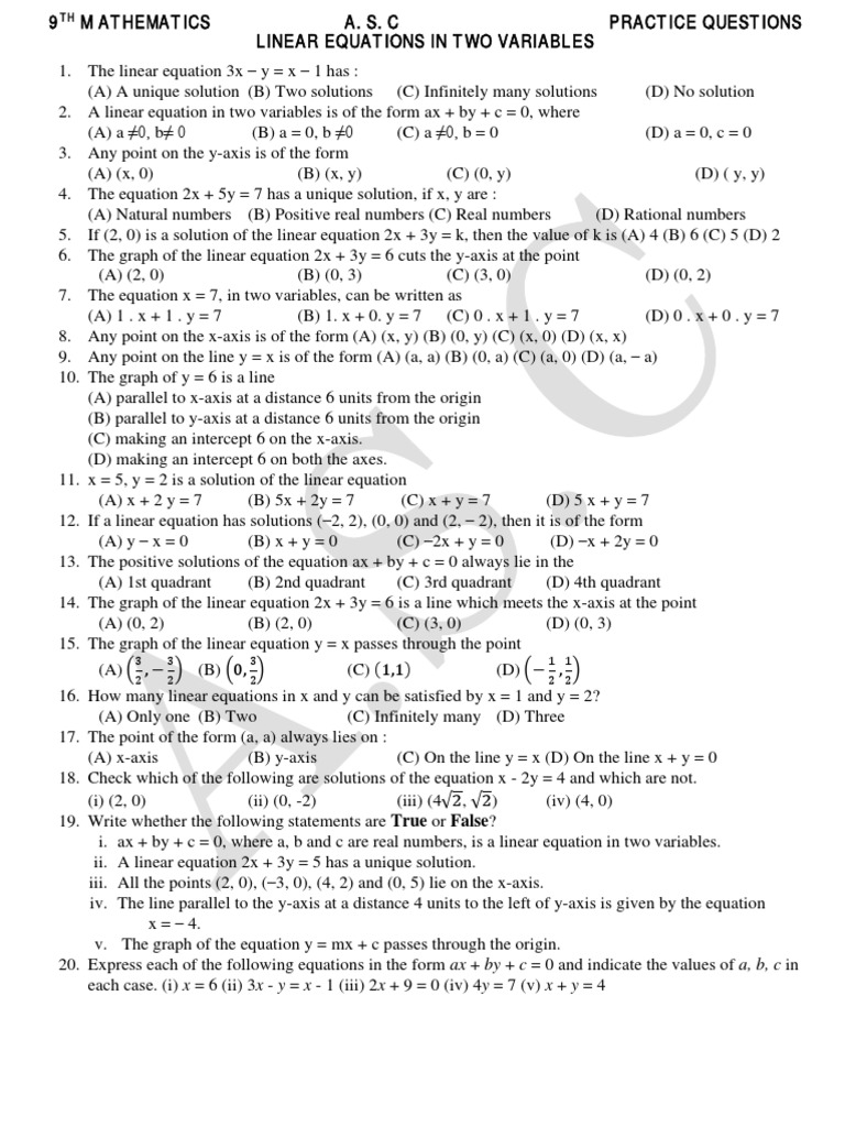 Linear Equation 1 | PDF | Equations | Temperature