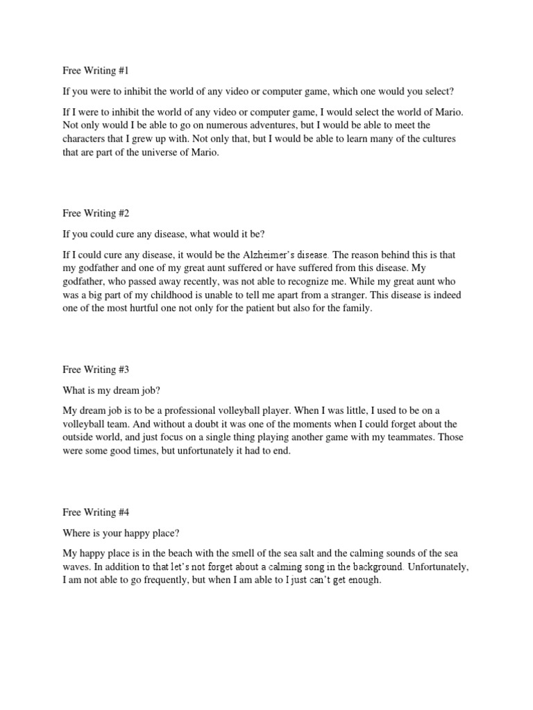 Free Writing | PDF