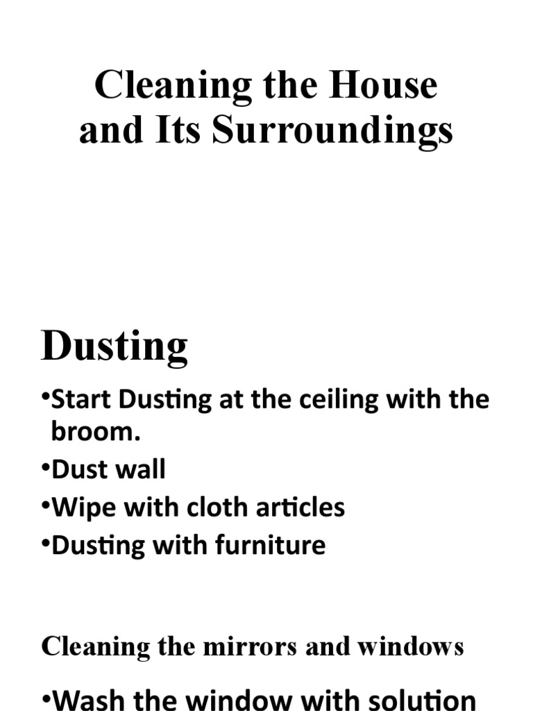 Cleaning The House and Its Surroundings | PDF | Toilet | Bed