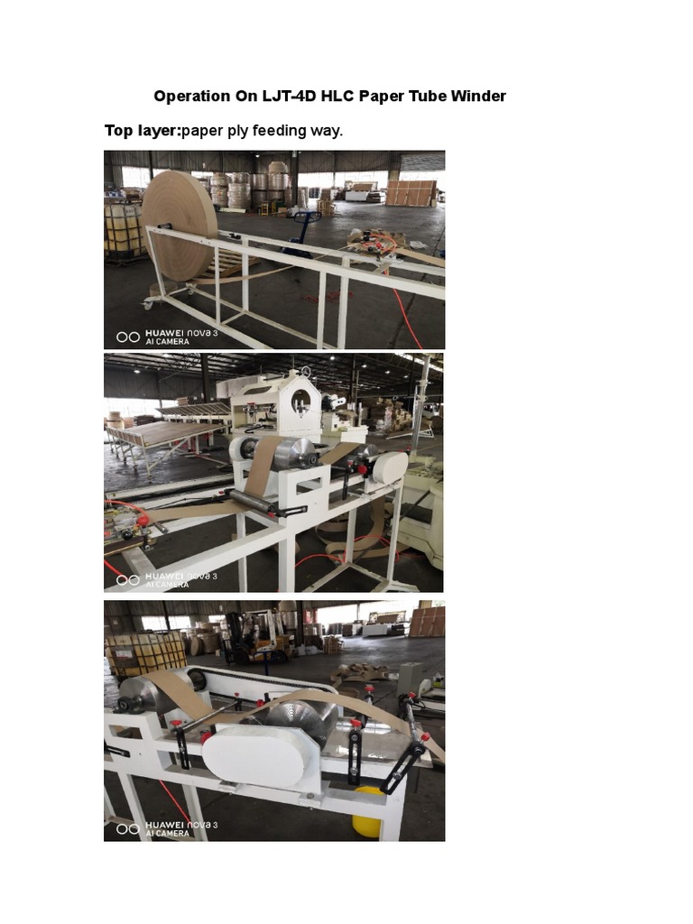 LJT-4D HLC Paper Tube Winder Operation | PDF | Adhesive | Equipment
