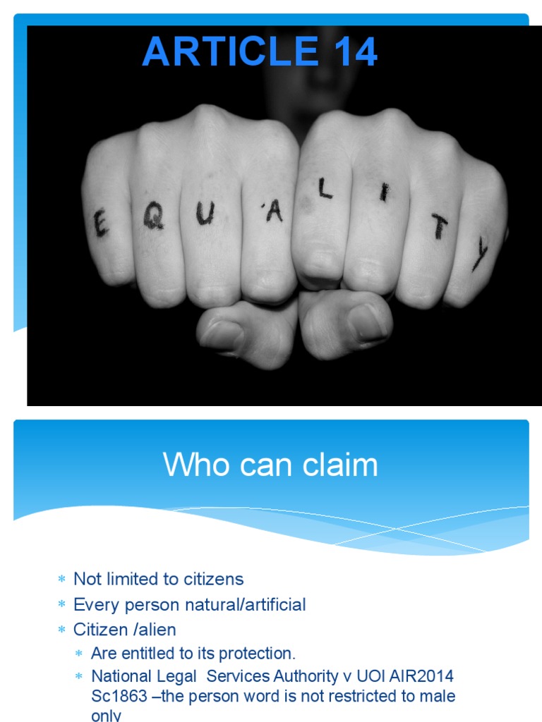Article 14ppt | PDF | Equal Protection Clause | Rule Of Law