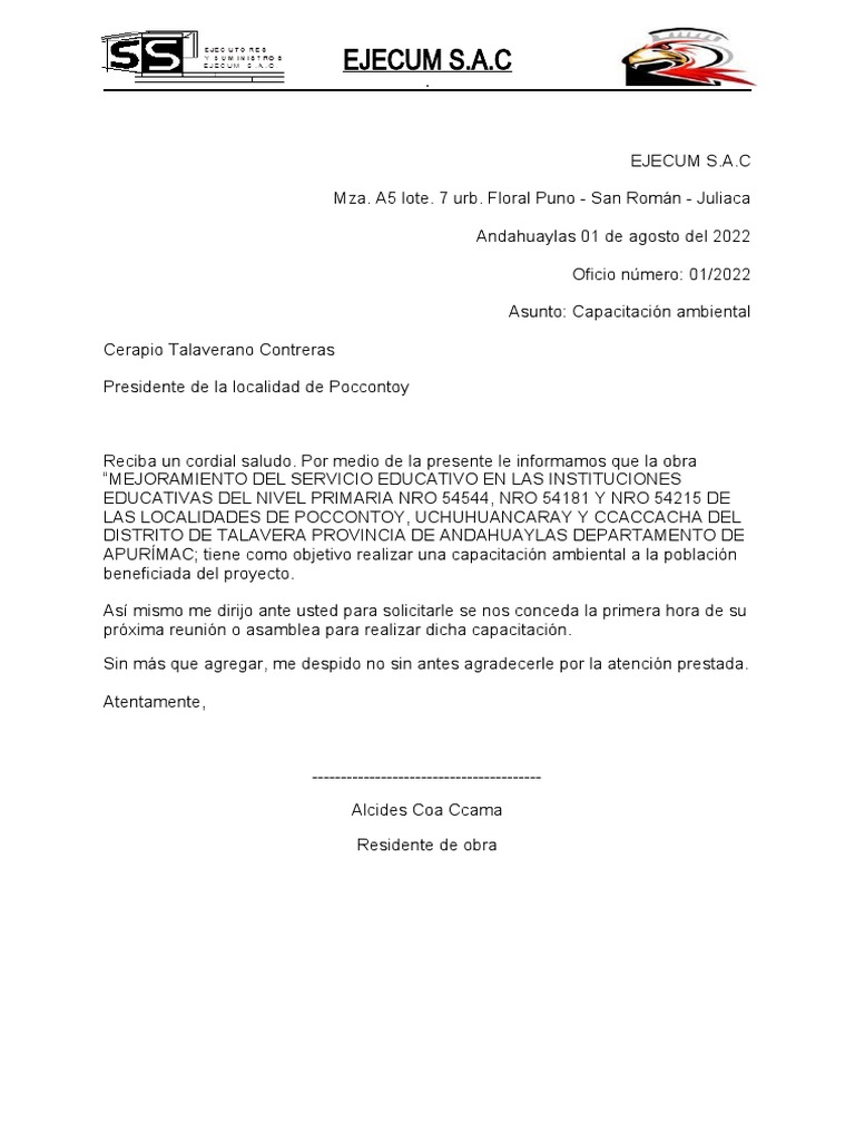 Modelo de Carta de Oficio | PDF