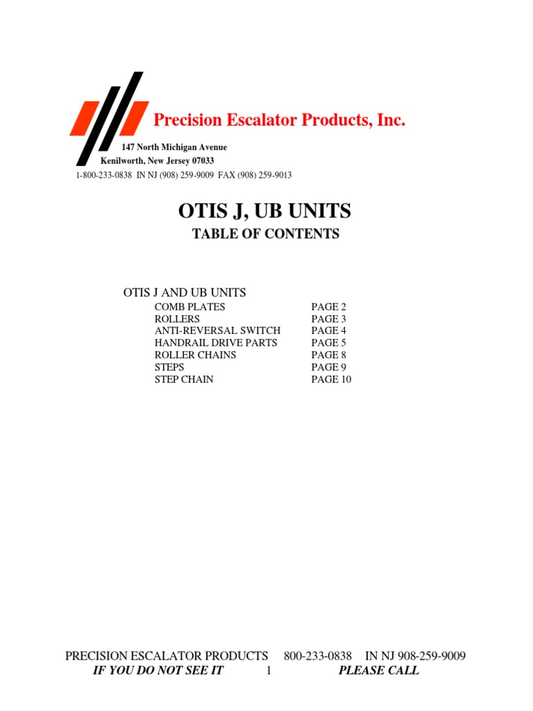 A Comprehensive Guide to Otis Escalator Parts and Components | PDF ...