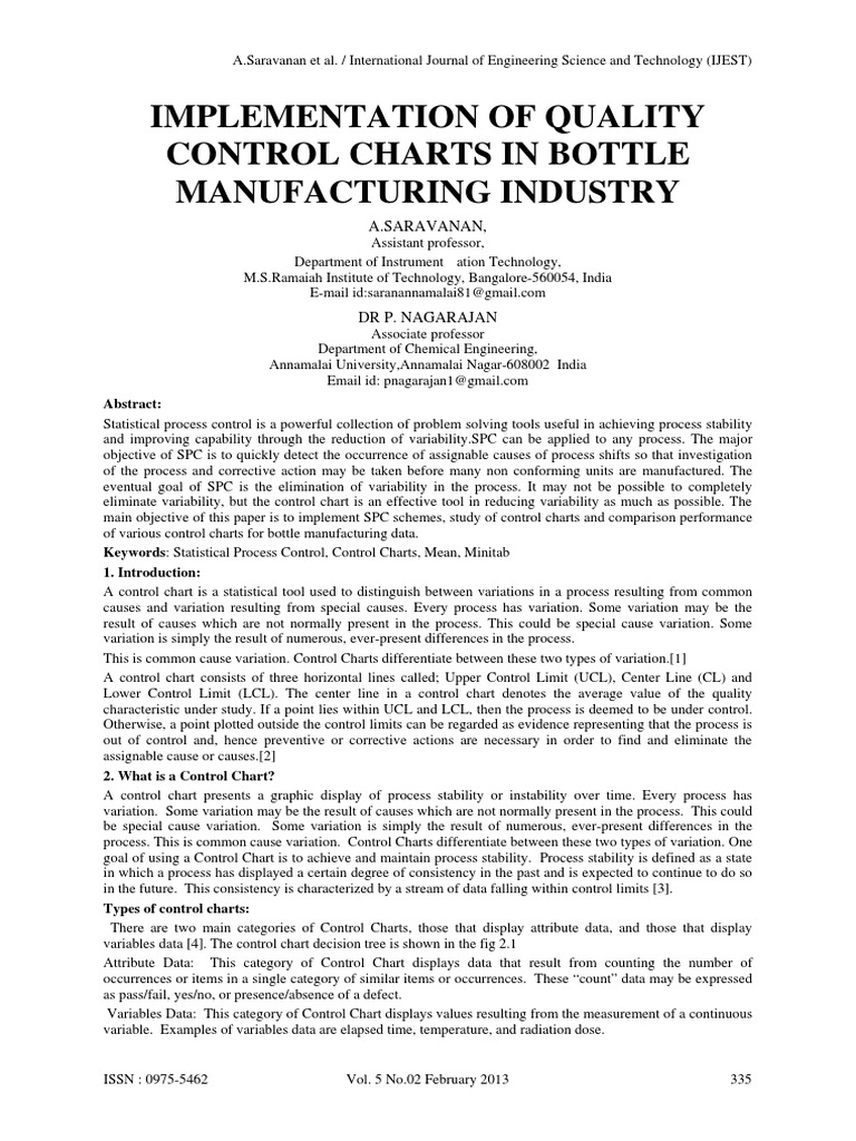 Bottling SPC | PDF | Moving Average | Applied Mathematics