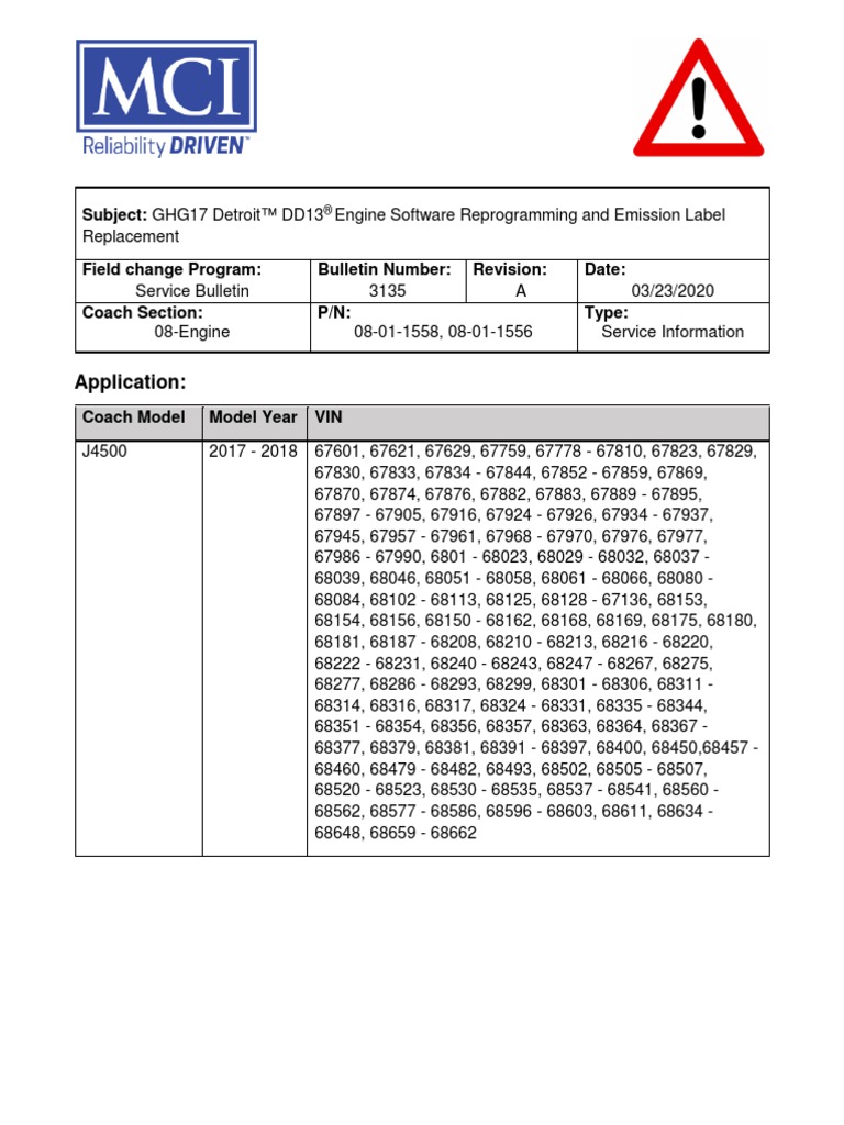 3135 GHG17 Detroit™ DD13® Engine Software Reprogramming and Emission ...