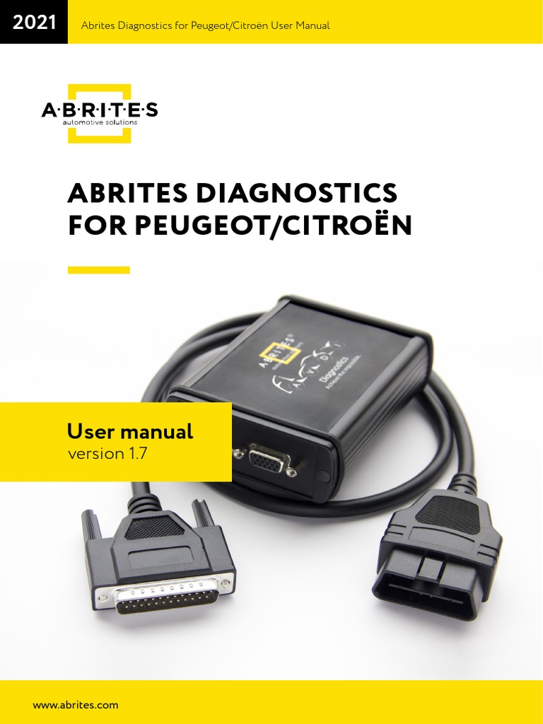 Abrites Diagnostics For Psa User Manual | PDF | Computing | Vehicles
