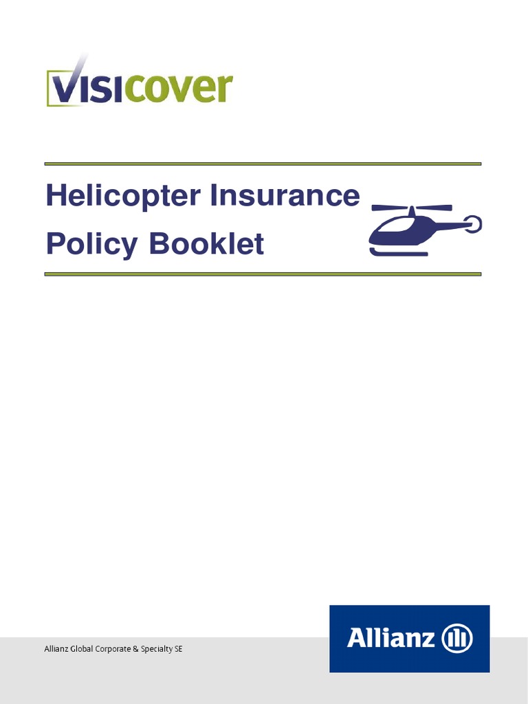 Policy Booklet Helicopter | PDF | Liability Insurance | Indemnity