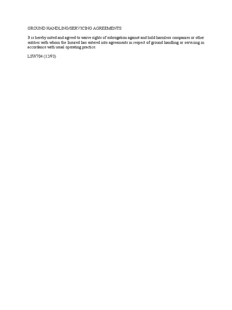 Lsw704 Ground Handling | PDF Lsw704 Ground Handling | PDF