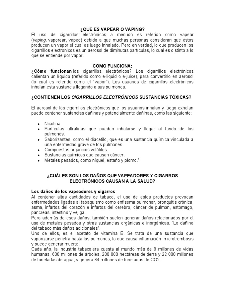 Qué Es Vapear o | Descargar gratis PDF | Cigarrillo electrónico ...