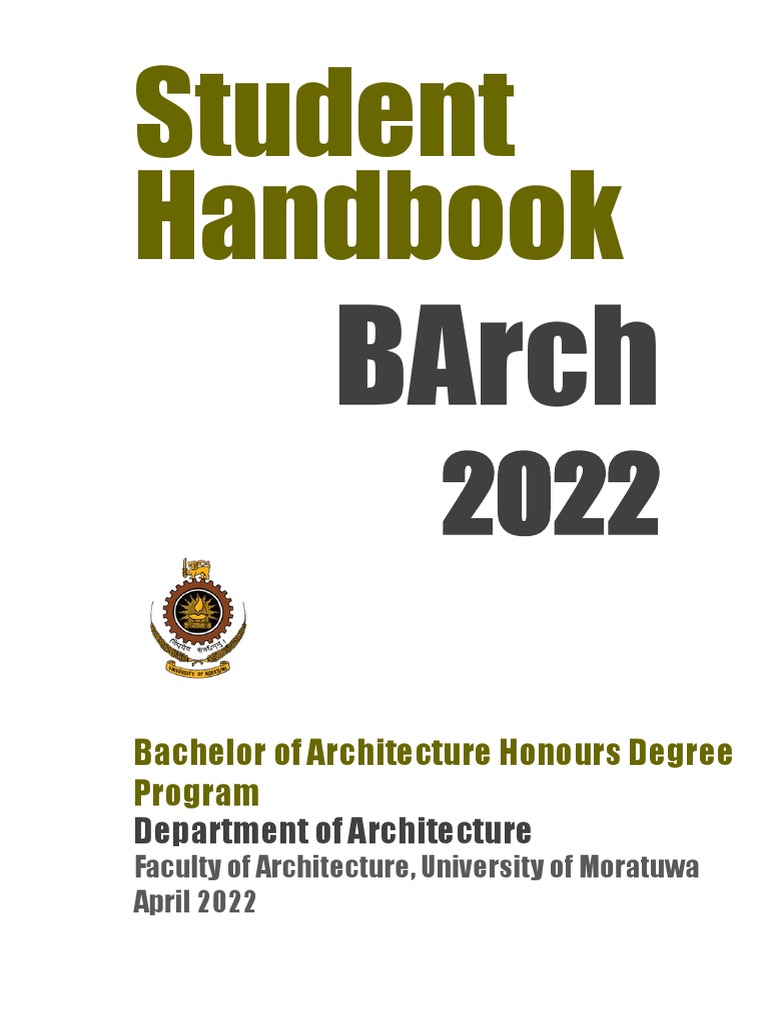 B.Arch Student Handbook 2022 | PDF | Bachelor's Degree | Color