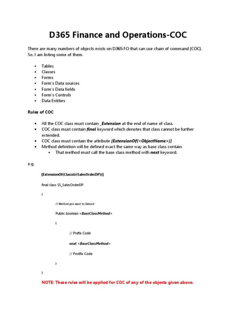 Chain of Command COC | PDF