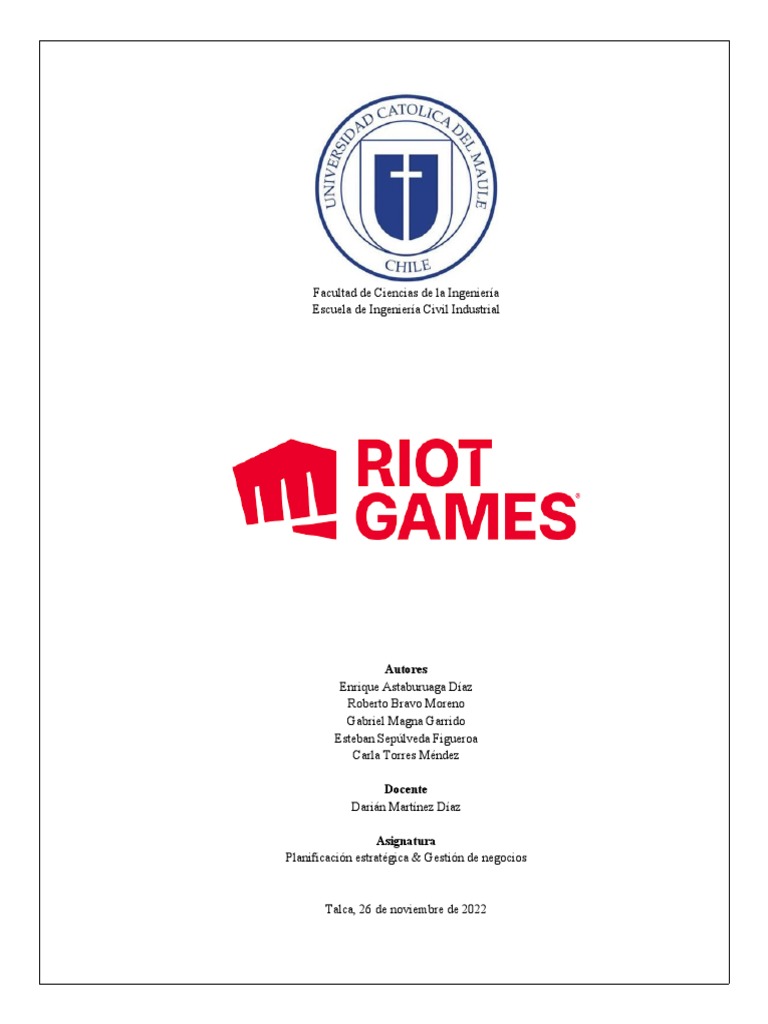 Caso de Estudio "Riot Games" | PDF | Análisis FODA | Videojuegos