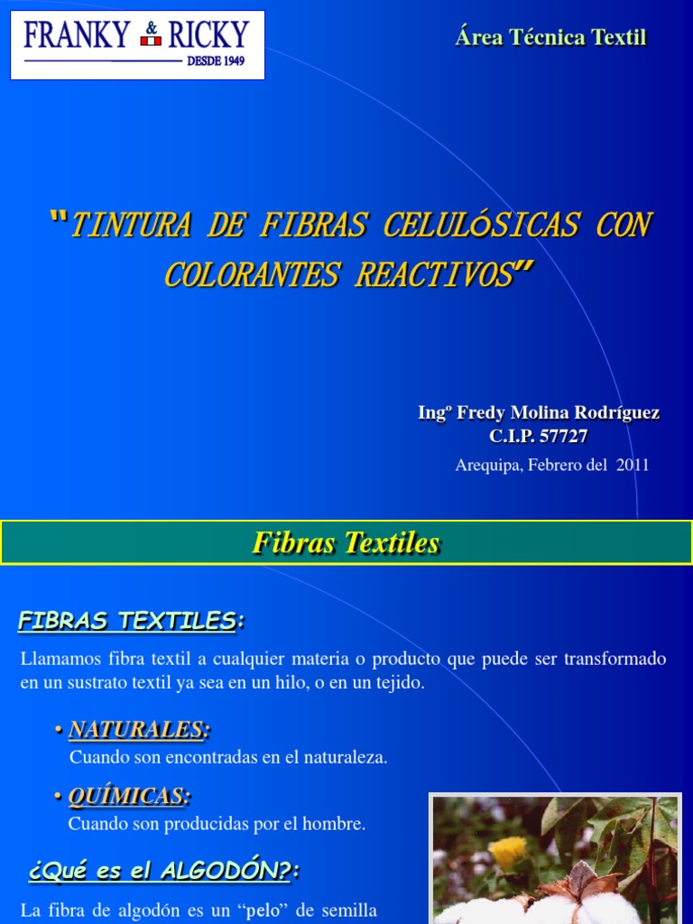Tintura de Algodón con Colorantes Reactivos | PDF | Tensioactivo | Química