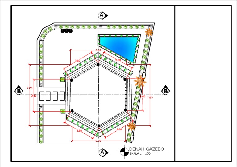 Denah Gazebo: SKALA 1: 150 | PDF