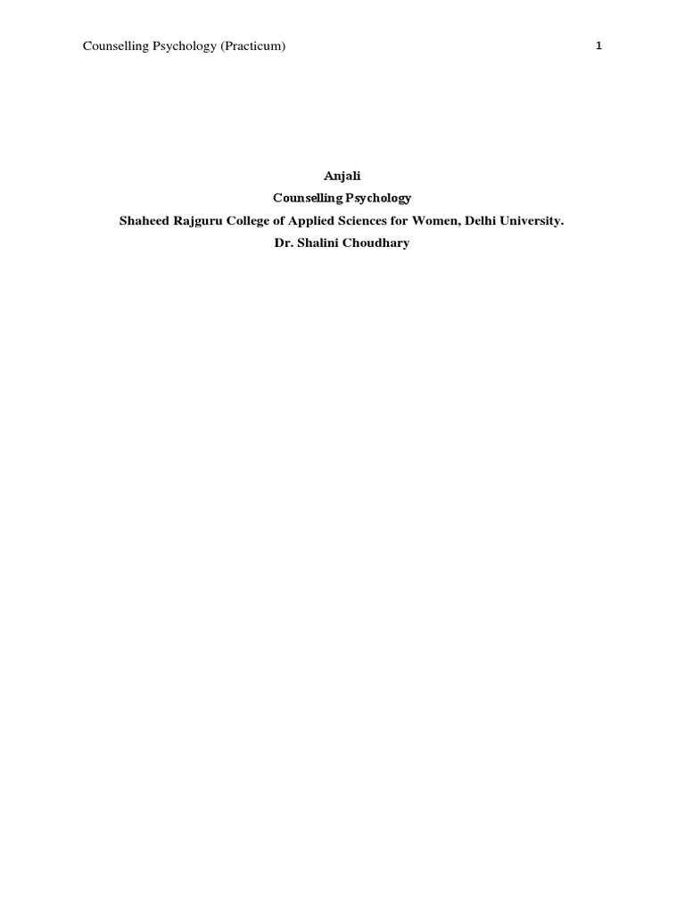 Counseling Final Report | PDF | Psychotherapy | Counseling Psychology